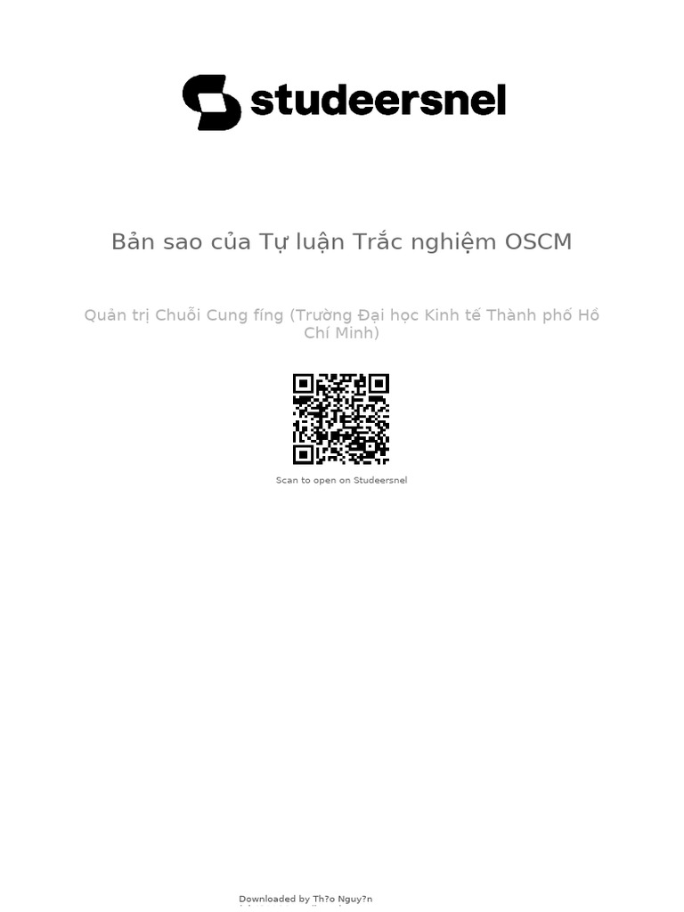 Tự luận oscm | PDF