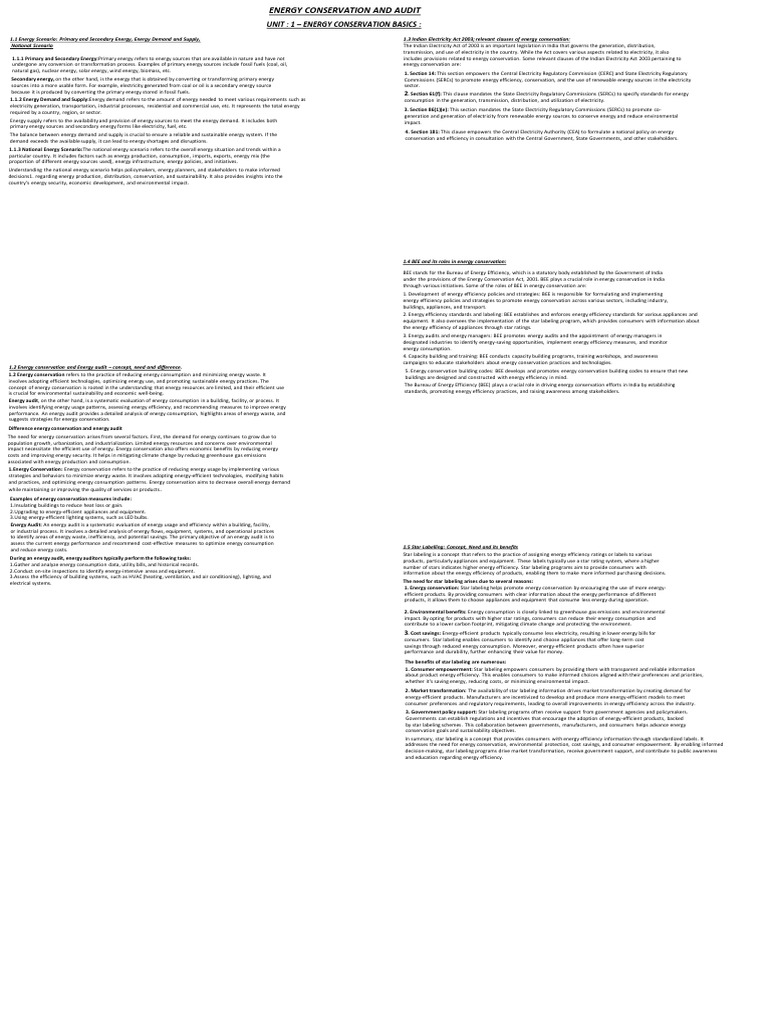 Energy Conservation and Audit by Akash 6th Semester | PDF | Energy ...