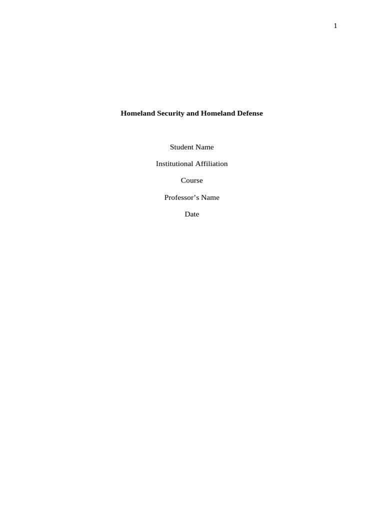 Understanding Homeland Security vs. Defense | PDF | United States ...
