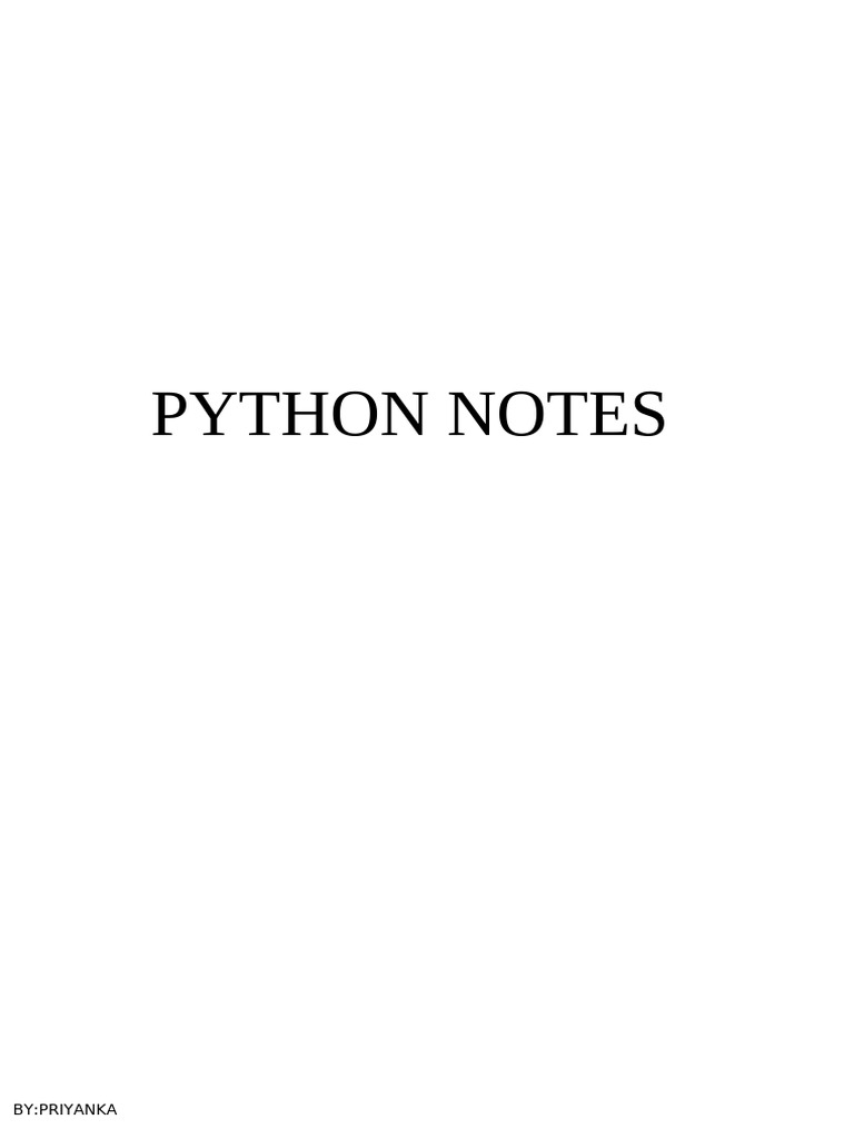 Python Andwritten Notes1 | PDF
