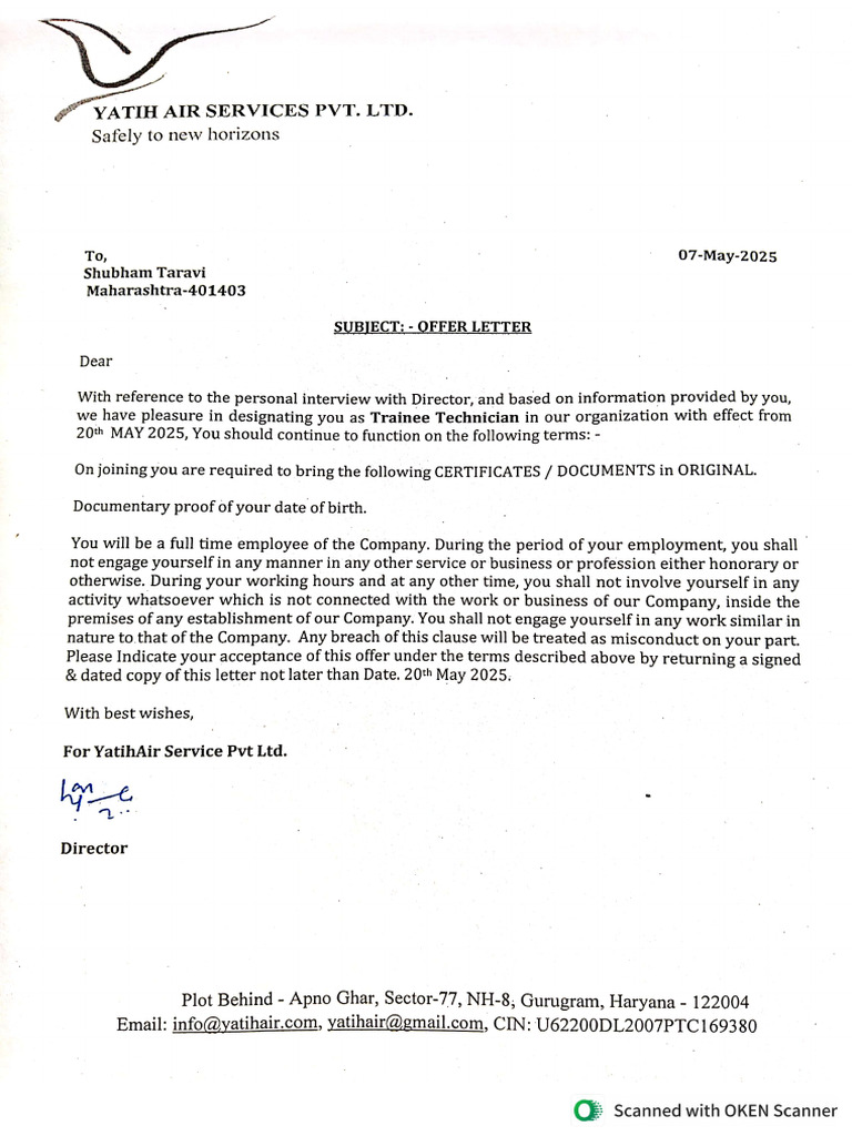 Offer Letter | PDF