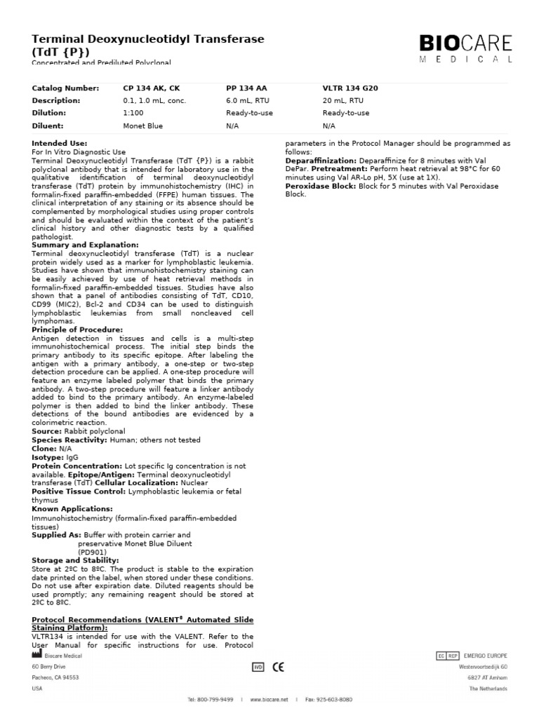 Terminal Deoxynucleotidyl Transferase | PDF | Immunohistochemistry ...