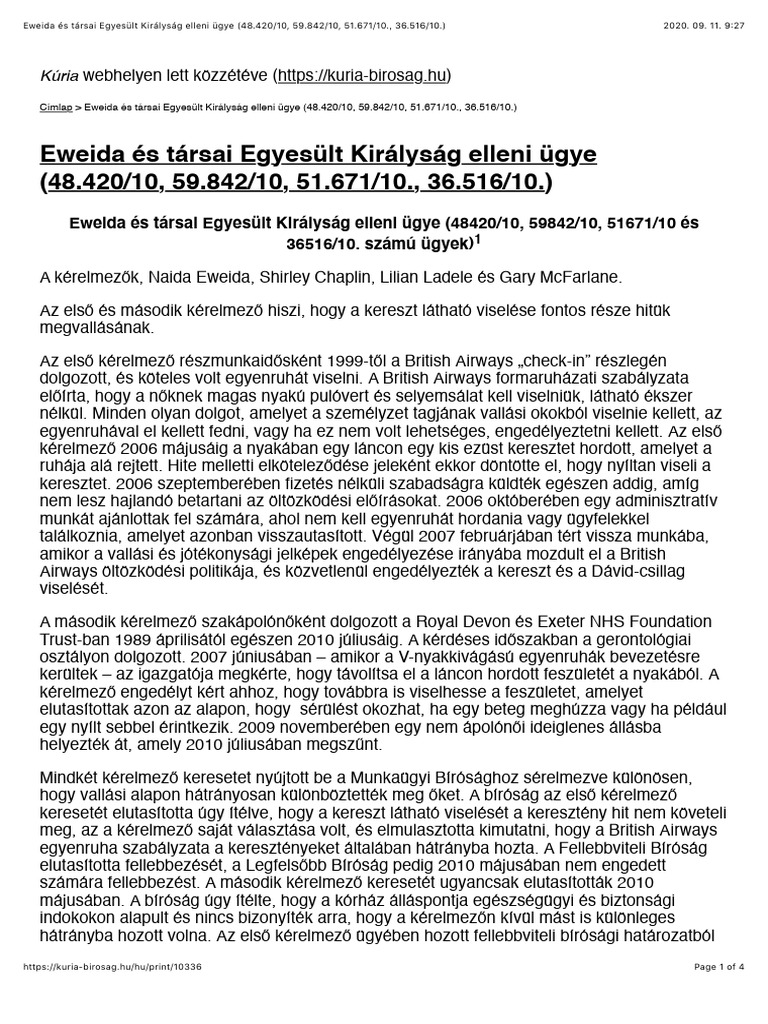 Eweida - Summary (Hu) | PDF