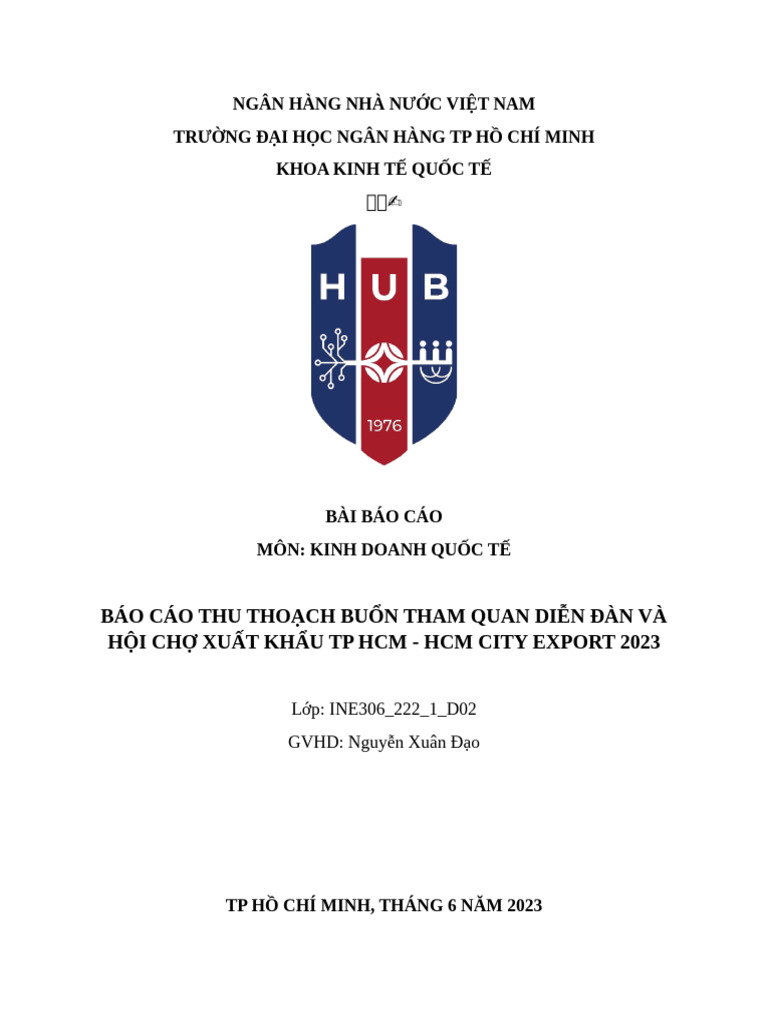 Bài Báo Cáo HCM Export 2023 D02 KDQT | PDF