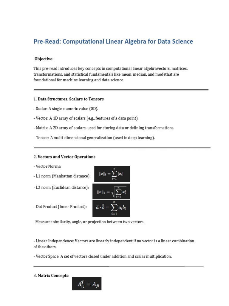 Linear Algebra 1 | PDF