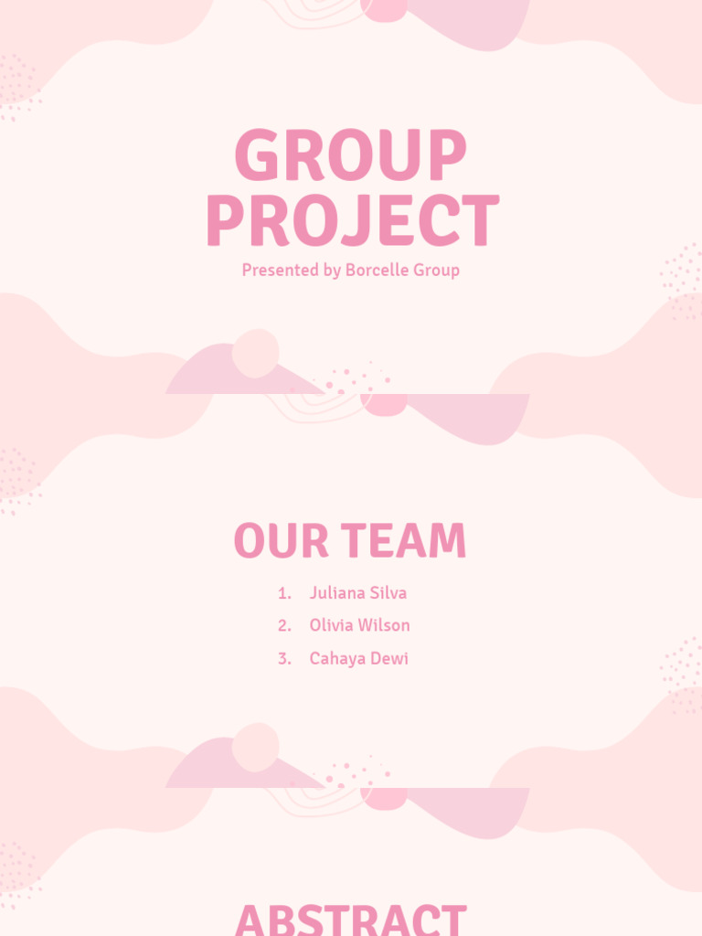 Pink Abstract Cute Playful Group Project Presentation | PDF