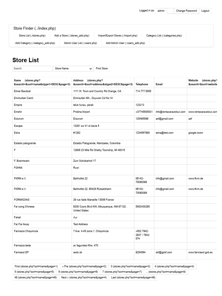 Store List Overview and Management | PDF