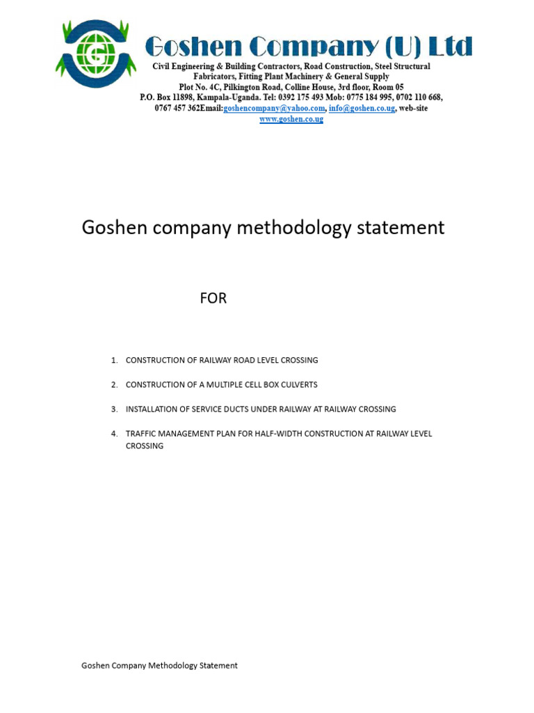 Method statement for railway level crossing | PDF | Concrete | Traffic
