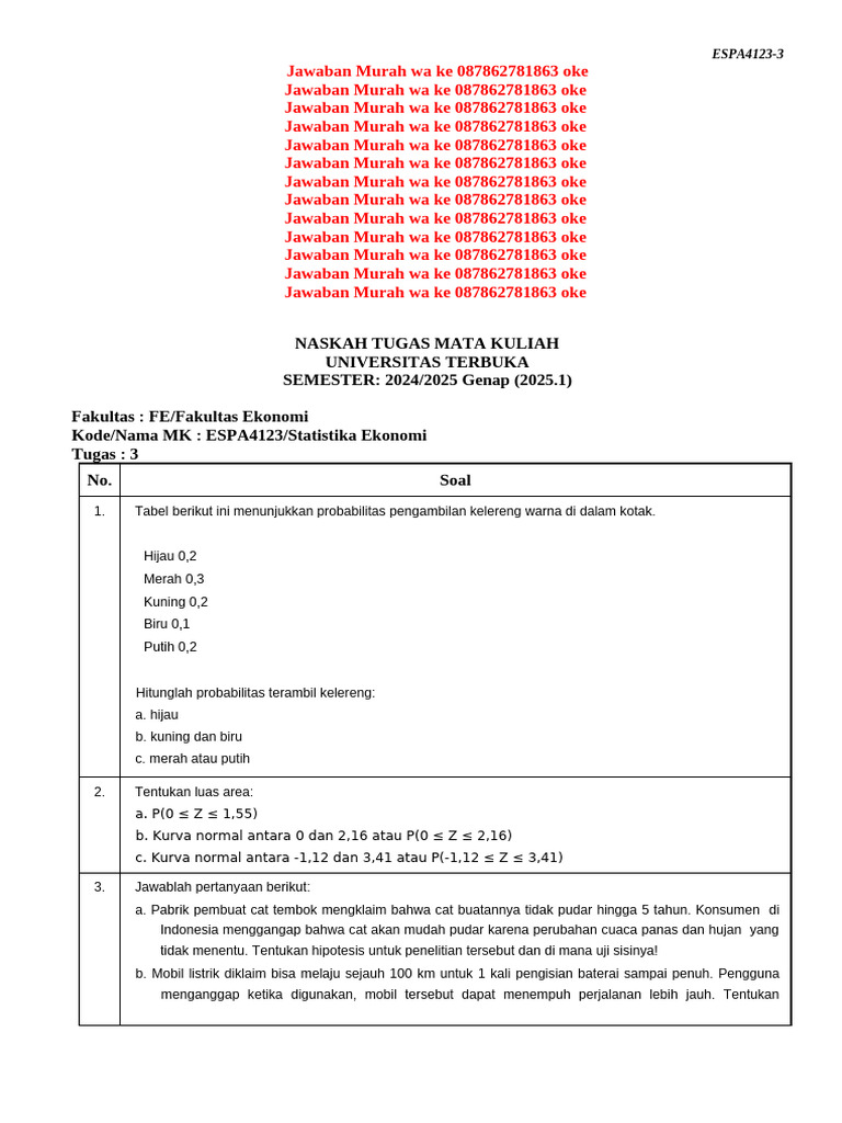 Soal Espa4123 Tmk3 3 | PDF