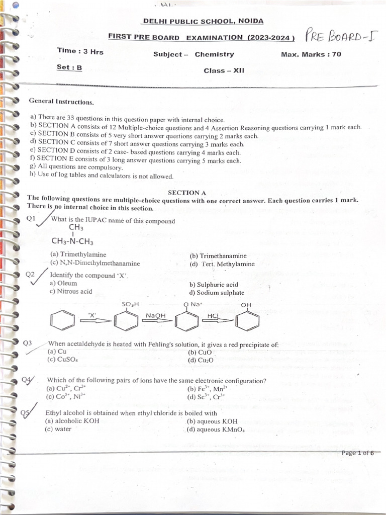 chemistry past papers | PDF