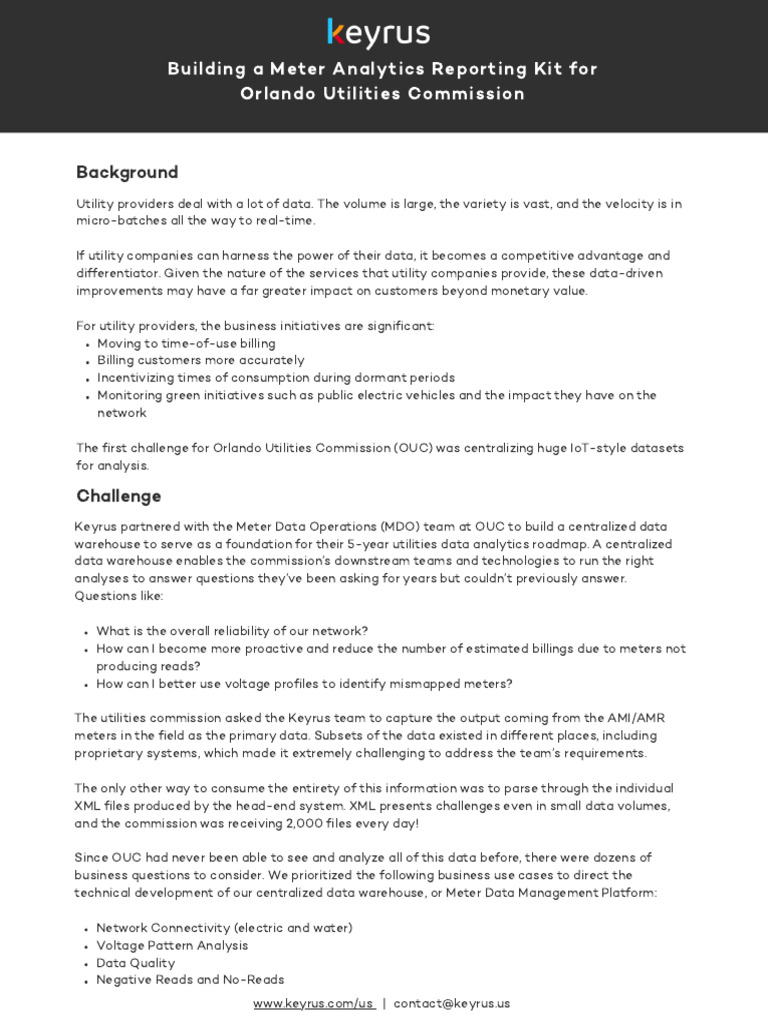 Building A Meter Analytics Reporting Kit For Ouc | PDF | Analytics ...
