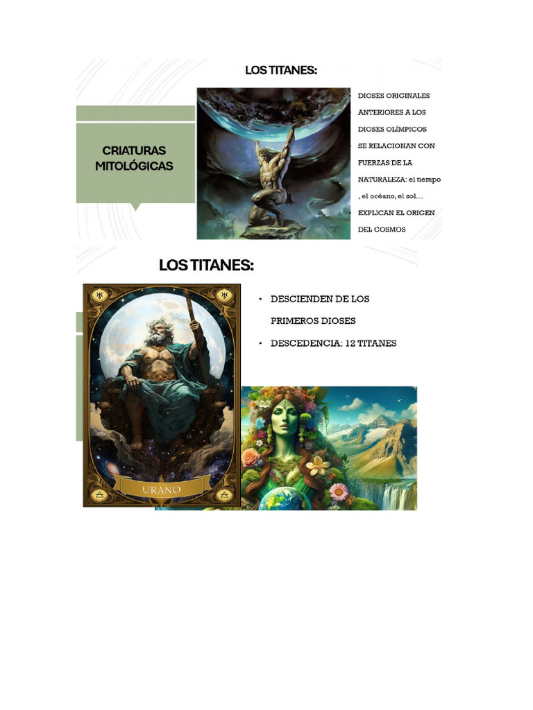 Criaturas Mitológicas - Los Titanes | PDF