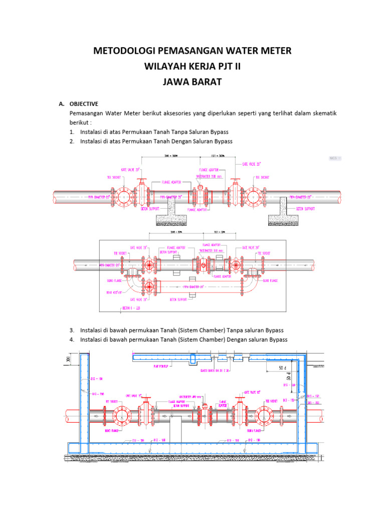 Metodologi Pemasangan Water Meter PJT II | PDF