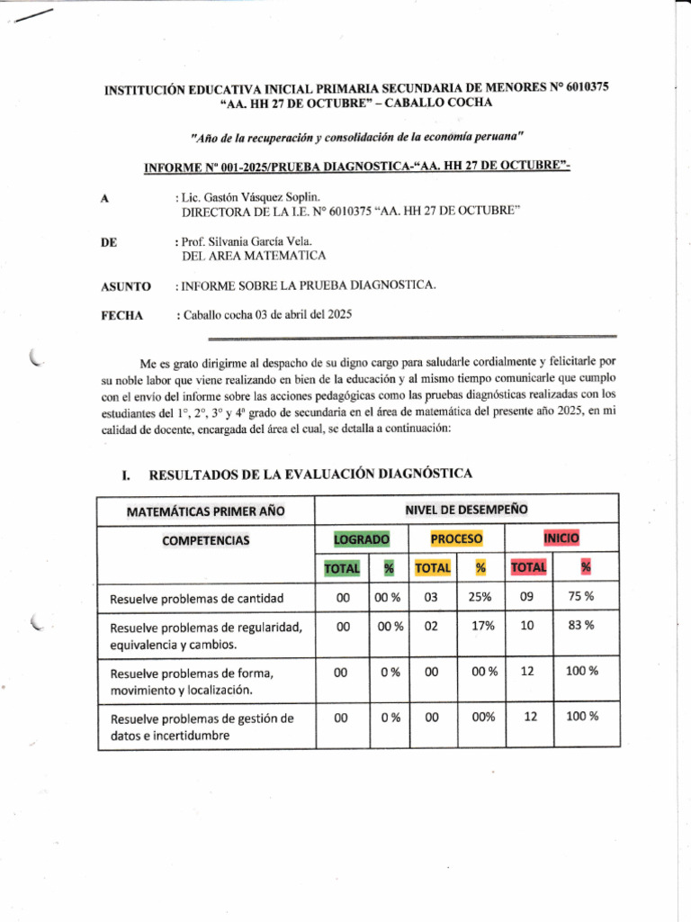 Informe Matematica y Comunicacion 2025 | PDF | Matemáticas