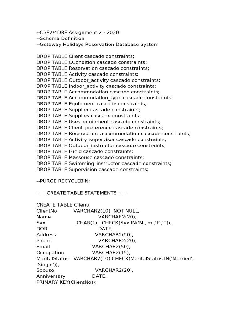 5446116 2 Ghrschema.sql Script to Create and Populate the Database | PDF | Swimming Pool | Data ...