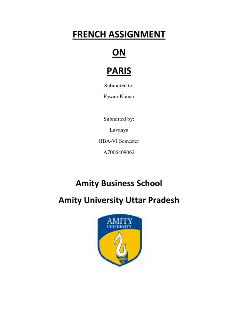 French Assignment | PDF | Paris | France