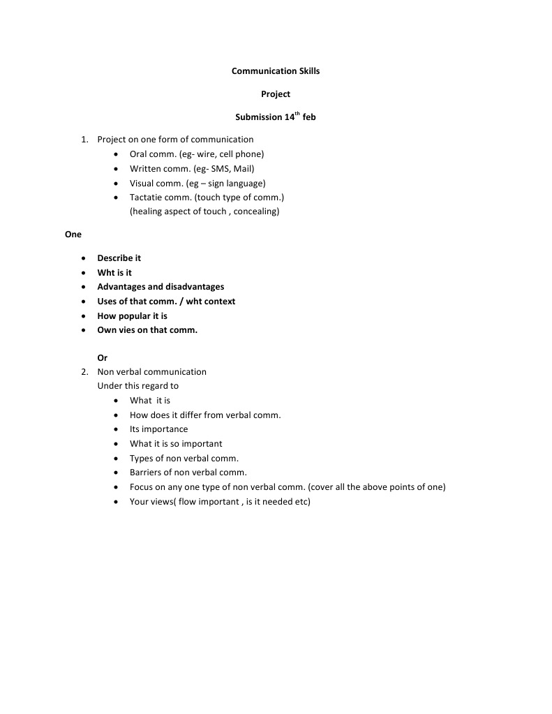 Communication Skills Project | PDF