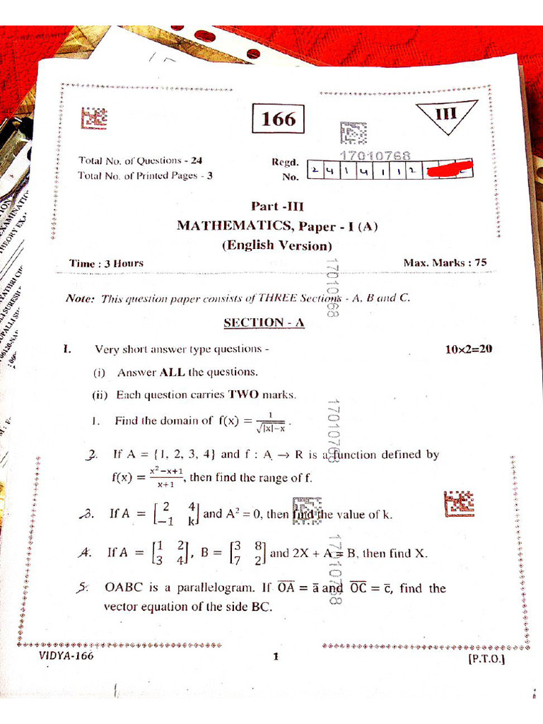 Ap 1st Year 1A 2024 | PDF