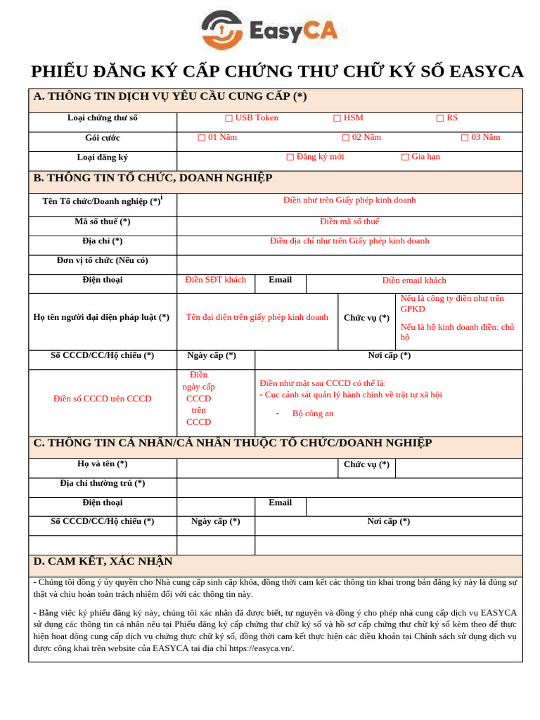 Hướng Dẫn Điền Mẫu PĐK CKS | PDF