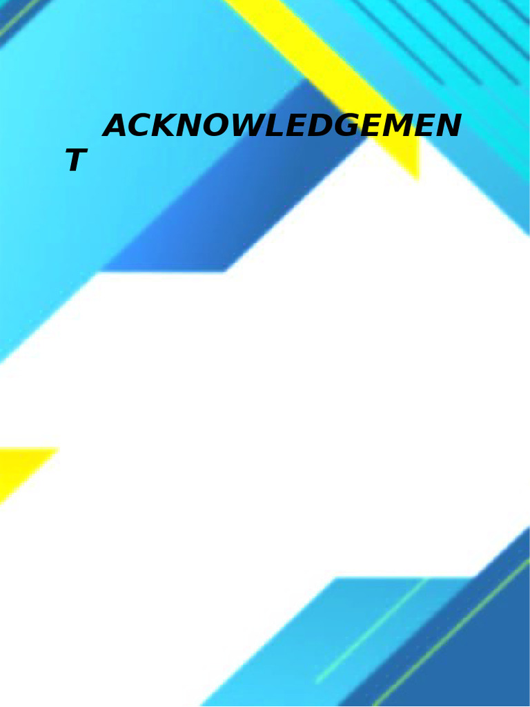 Acknowledgement for Marketing Project | PDF