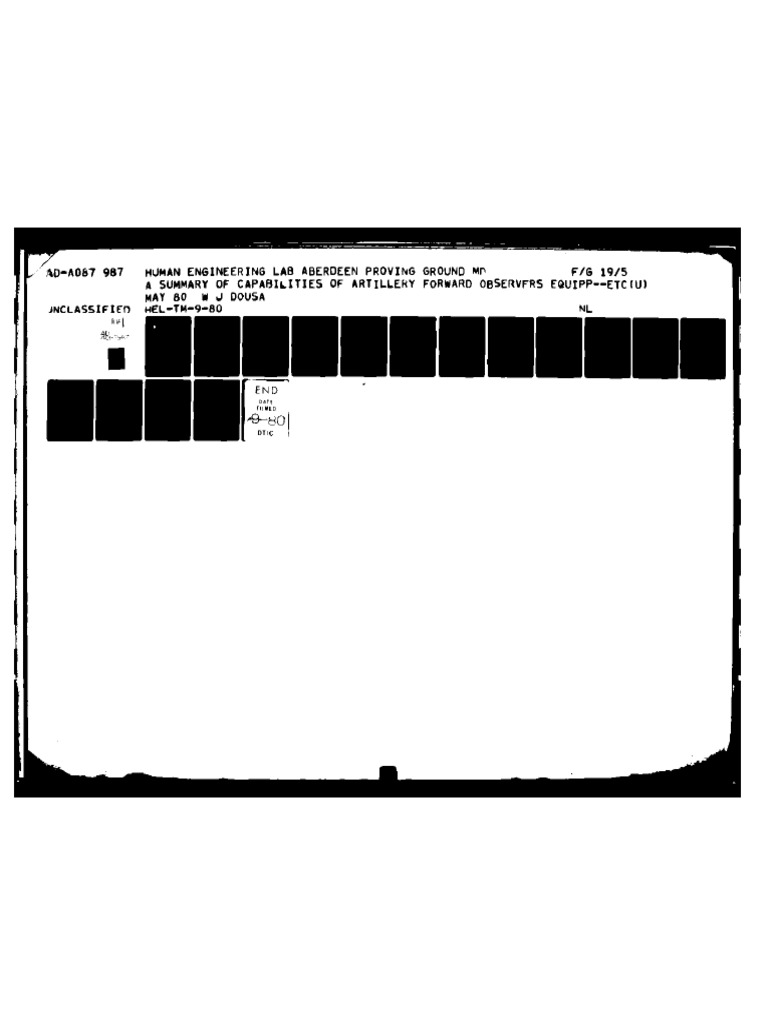 DTIC - ADA087987 A Summary of Capabilities of Artillery Forward ...