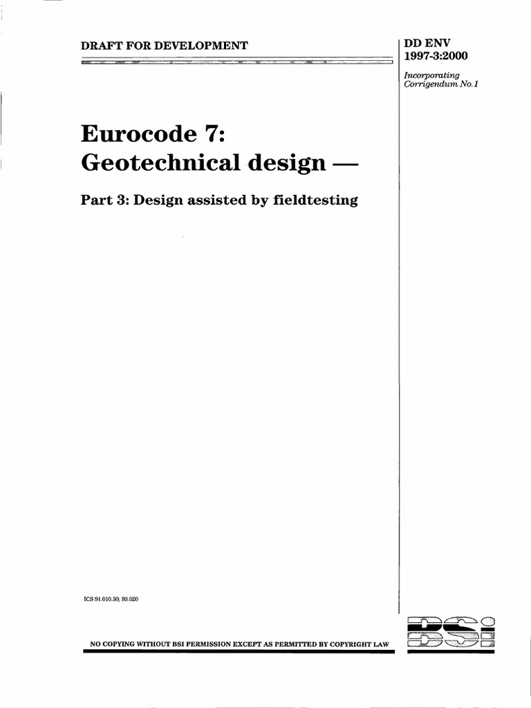 Eurocode 7 Part 3 Design - Field Testing 2000 | PDF | Soil Mechanics ...