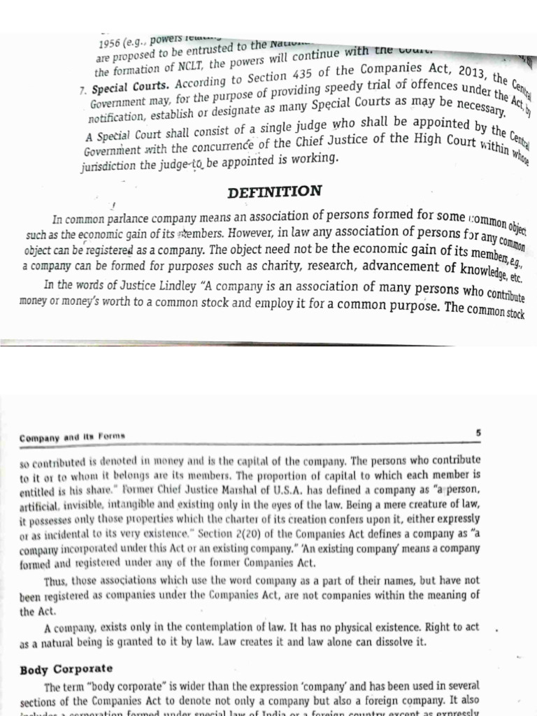 Company Law Unit 1 | PDF