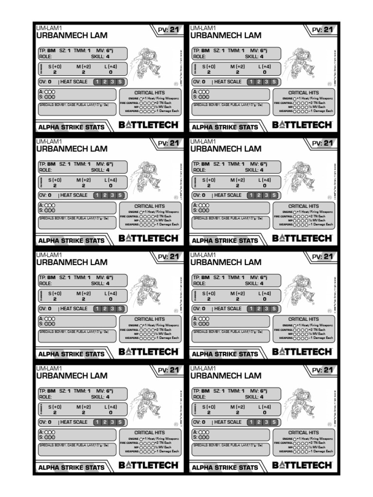 UrbanMech LAM Specifications Guide | PDF