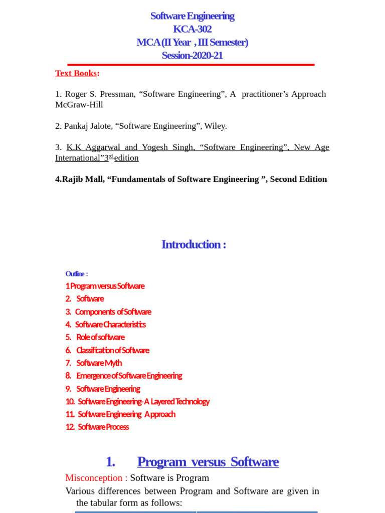 unit1 software Engineering | PDF | Software | Programming