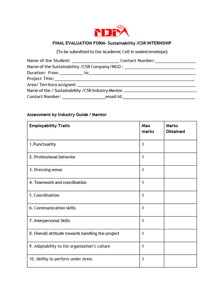 CSR - Final - Evaluation - Form (1) - Akshita | PDF