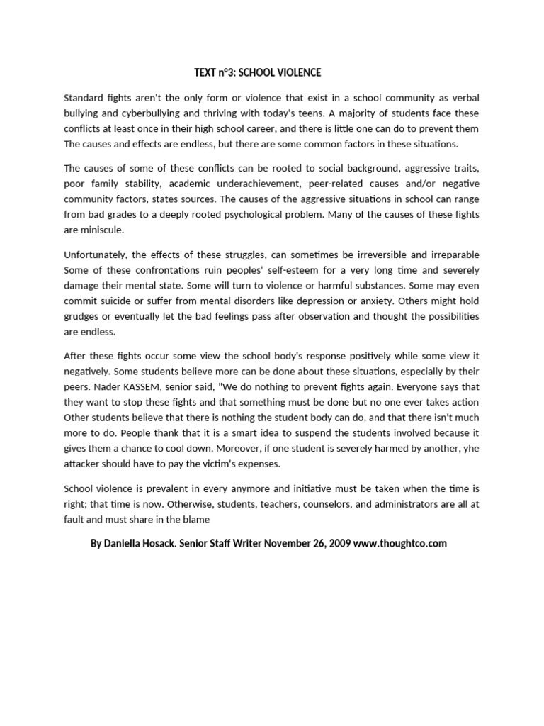 Understanding School Violence Causes | PDF