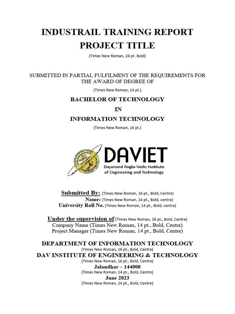 Industrial Training Report | PDF | Ellipsis | Computer Programming