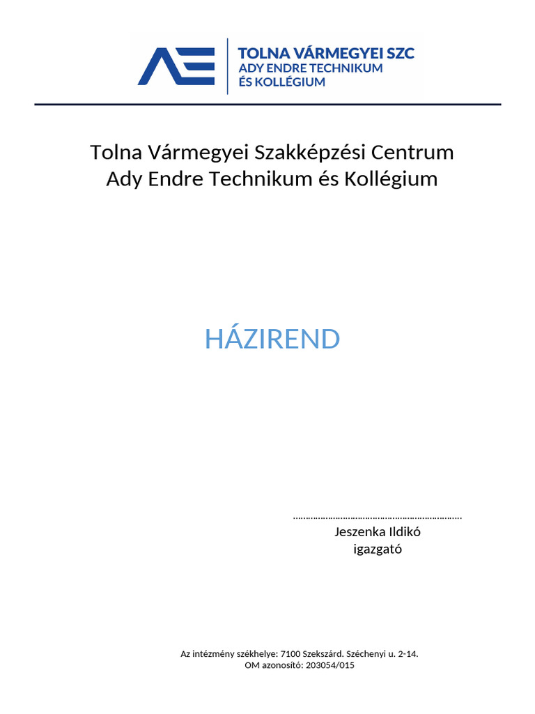 Hazirend Ady 20241105 1 | PDF