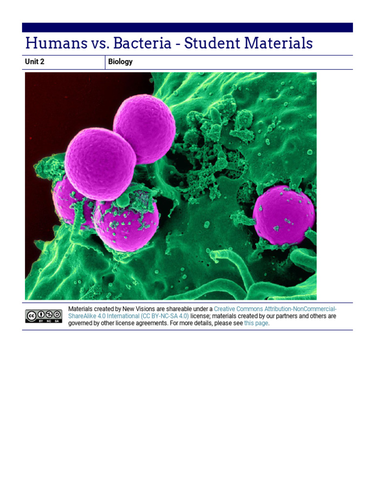 BIO _ U2 _ Humans vs. Bacteria _ Student Materials _ SY 20-21 (1) | PDF ...
