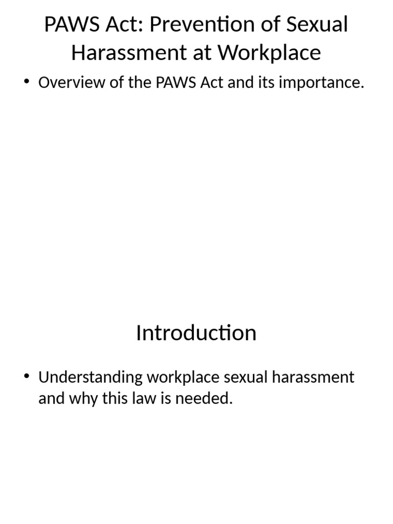 PAWS Act Presentation | PDF