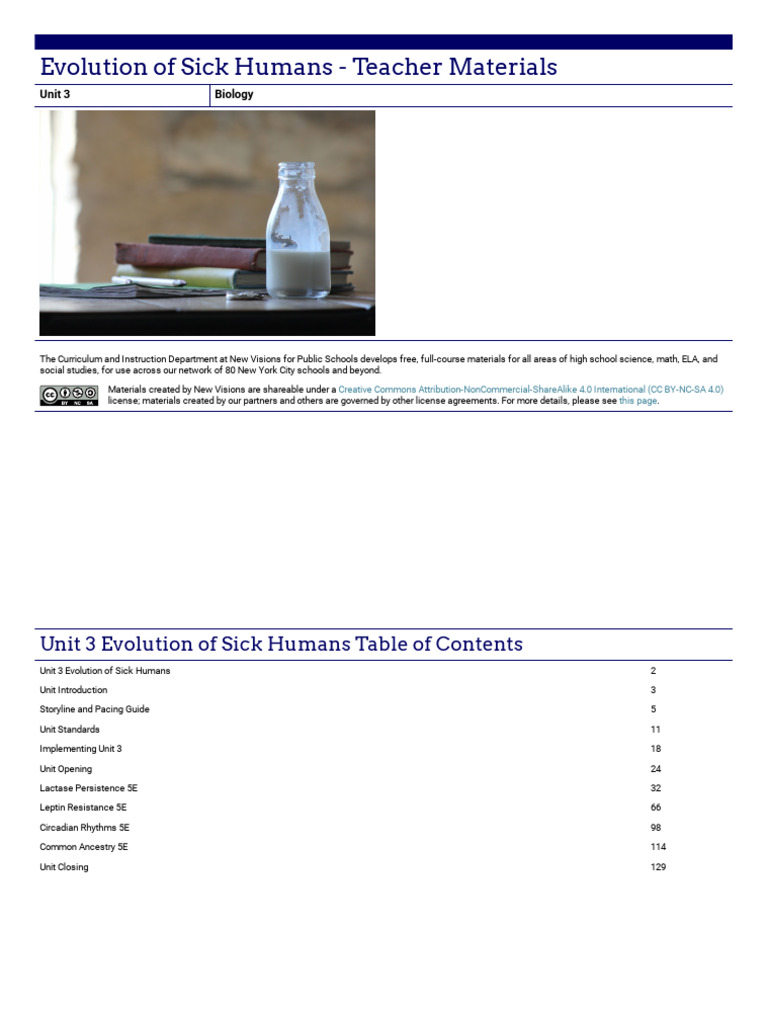 BIO - U3 - Evolution of Sick Humans - Teacher Materials - SY 22-23 ...
