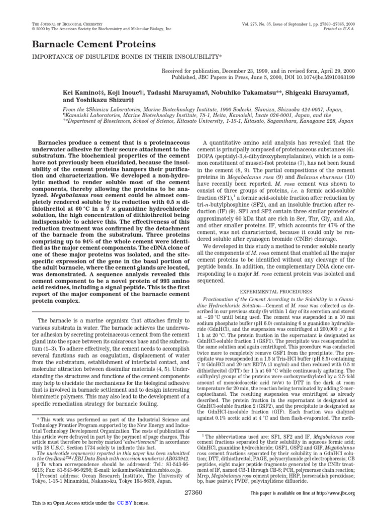 Barnacle Cement Piis002192581961519x | PDF | Gel Electrophoresis ...