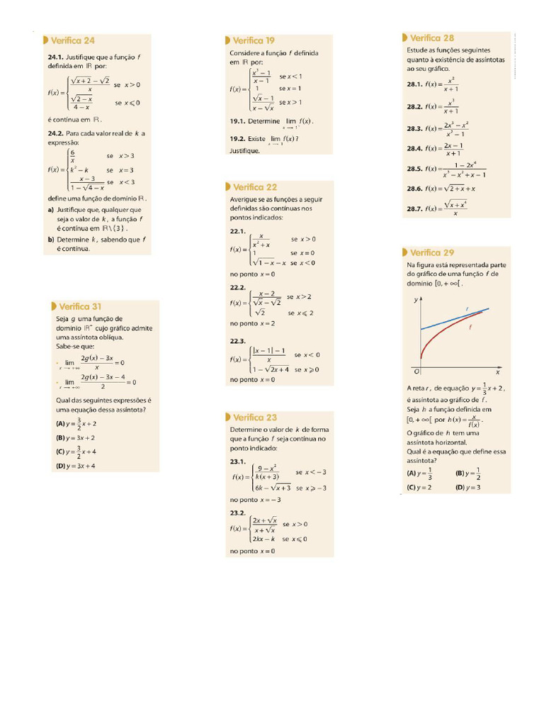 11º (Continuidade e Assíntotas) | PDF