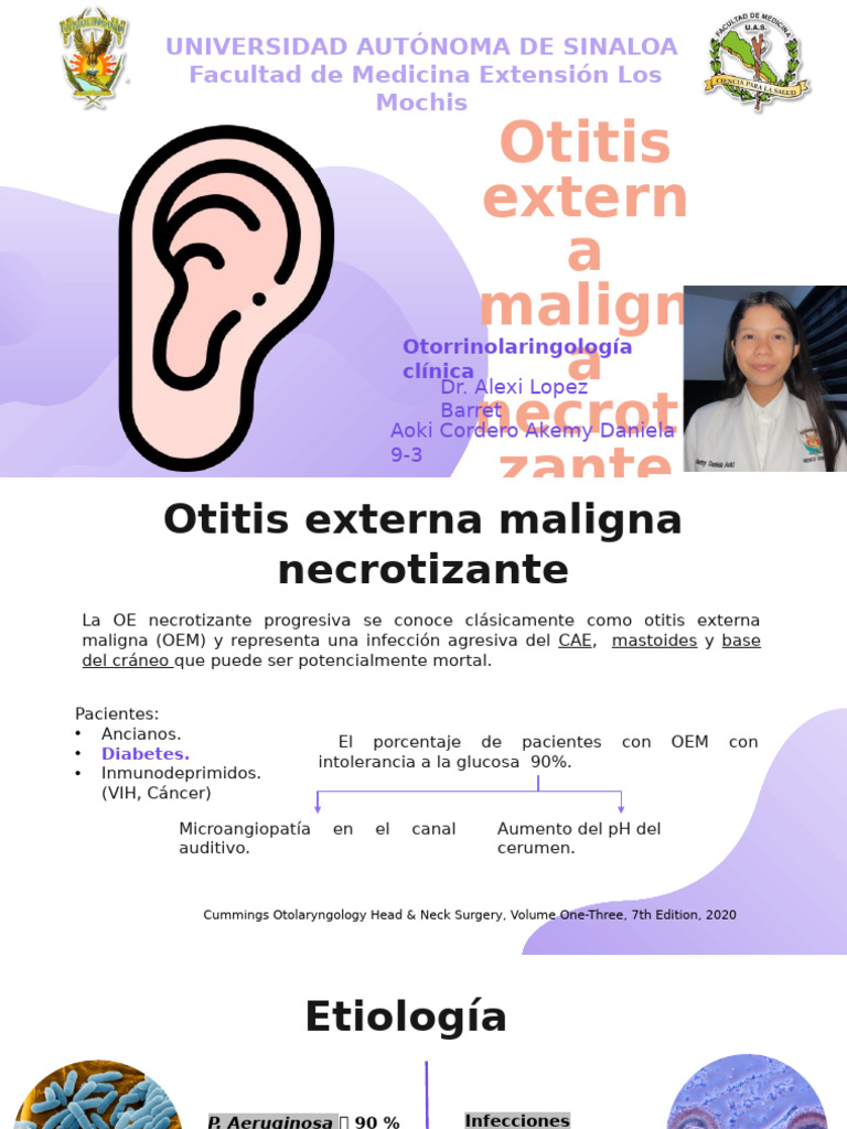Otitis Externa Maligna: Diagnóstico y Tratamiento | PDF | Hueso | Medicina