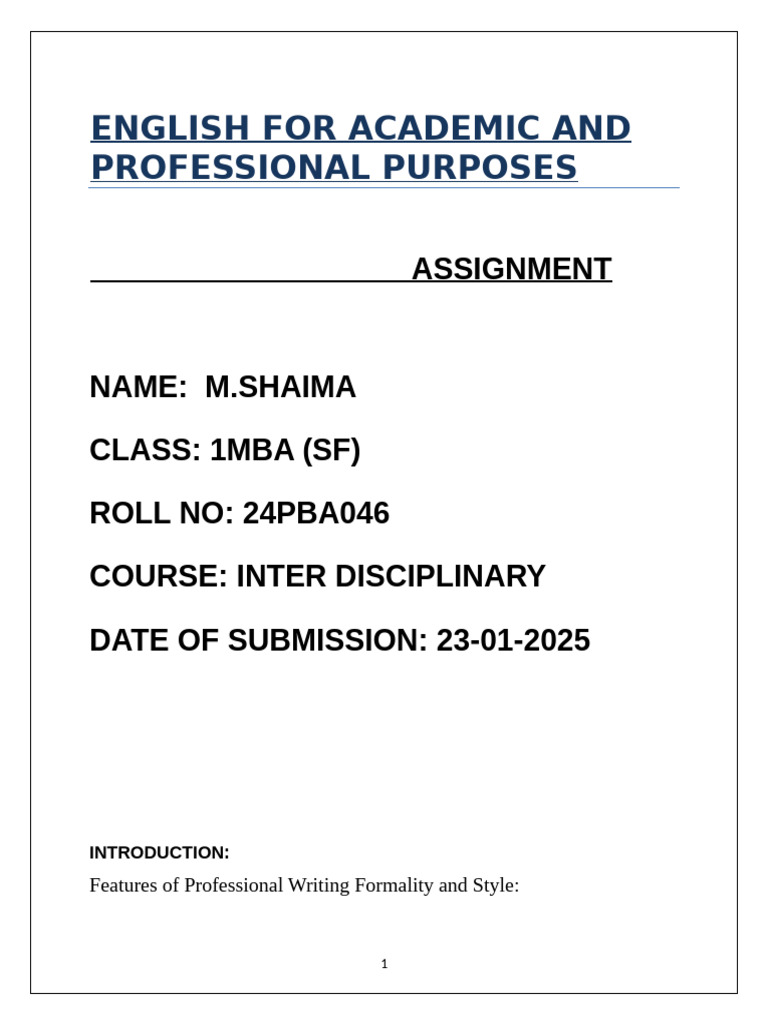 Shaima .M Assignment 1mba (SF) 24pba046 | PDF | Jargon | Human Communication