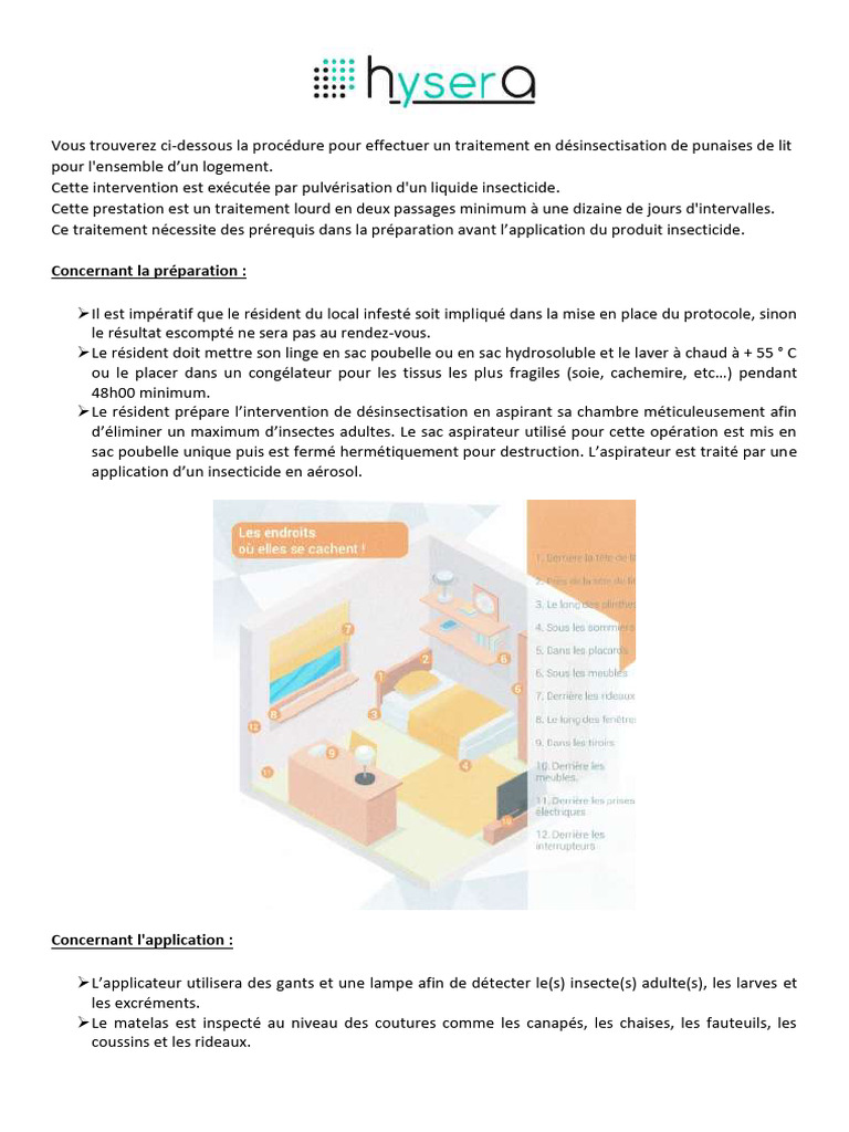 Protocole de désinsectisation punaises de lit | PDF