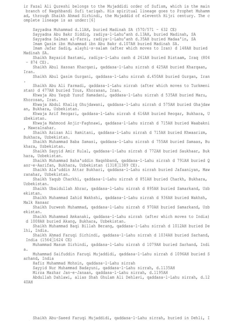 Shajra Shareef | Download Free PDF | Islamic Branches | Persian Philosophy