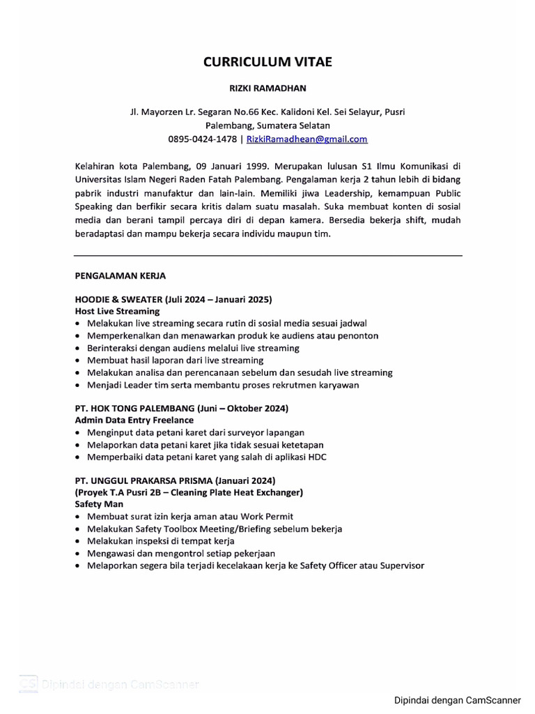 CV - Rizki Ramadhan - Full | PDF