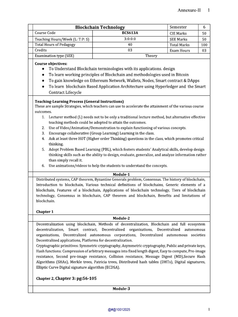 BCT Vtu Syllabus | PDF