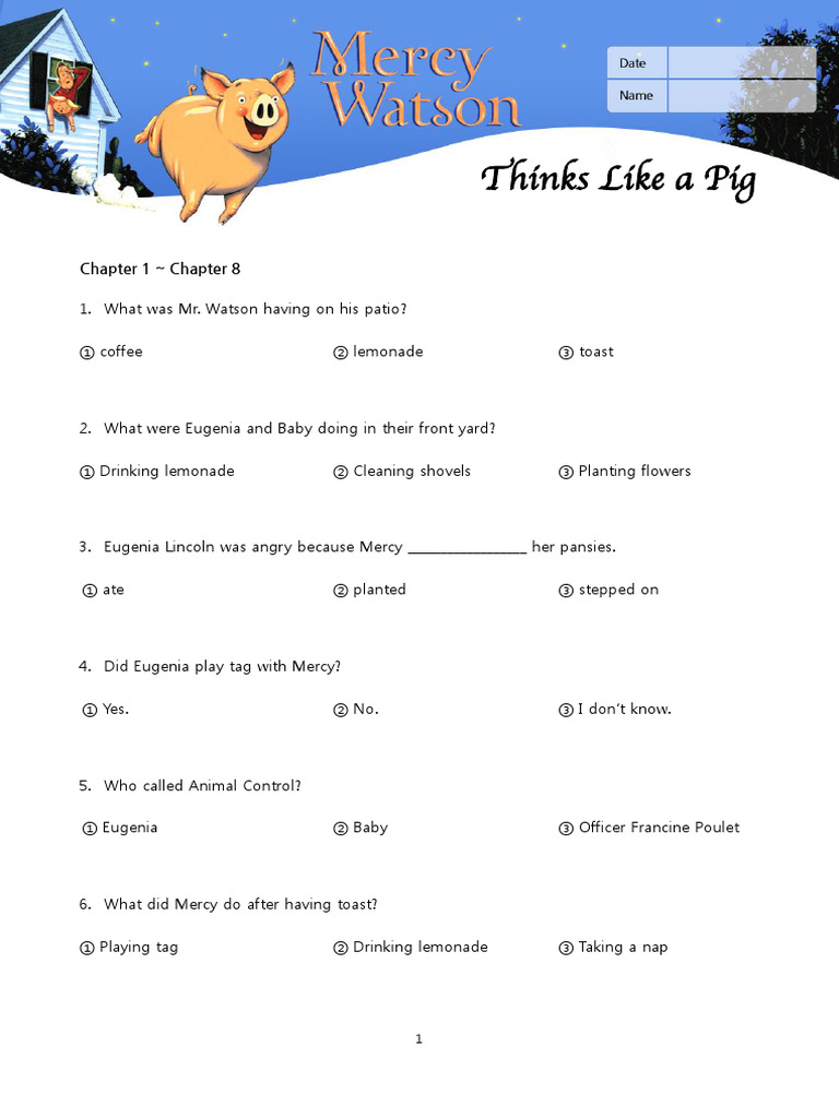 Thinks Like a Pig: Quiz & Review | PDF