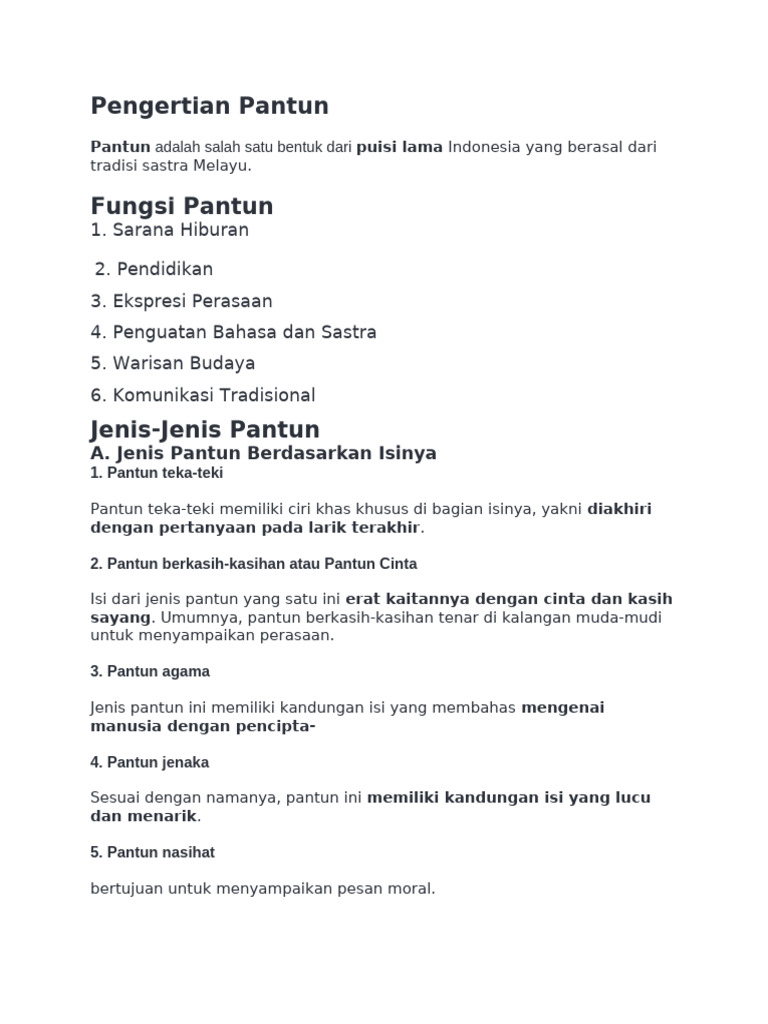 Pengertian Pantun | PDF