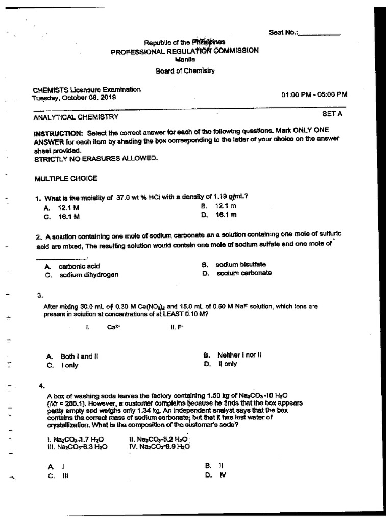 Anachem Exam Part 1 of 5 | PDF