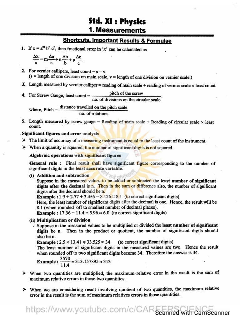 11th Physics Chapterwise Pyq's | PDF