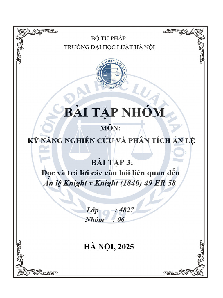 BTN6 KỸ NĂNG ÁN LỆ 2 | PDF