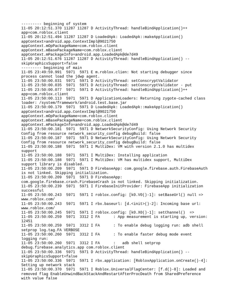 Roblox Client Application Log Analysis | PDF | Computing | Software
